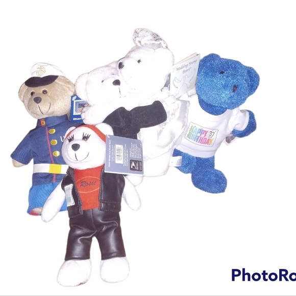 usps | Other | Lot Of 4 Nwt Stamp Bears Wedding Bears Marine Biker ...